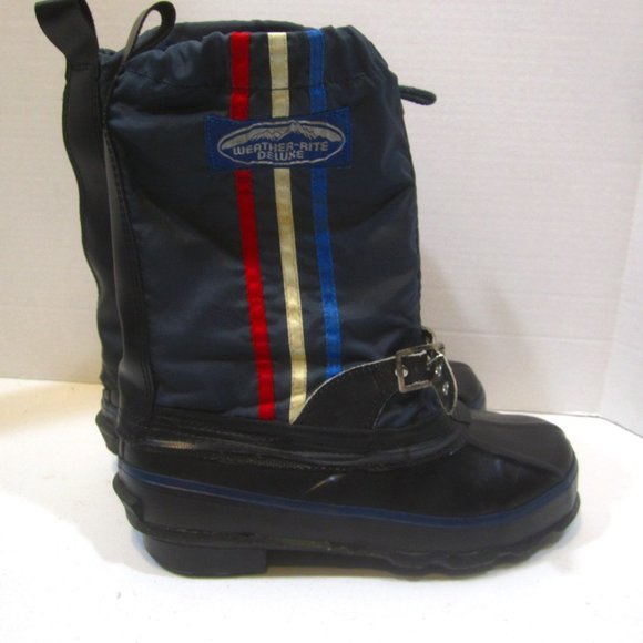 Weather-Rite | Shoes | Weatherrite Leather Rubber Navy Steel Toe Boots ...